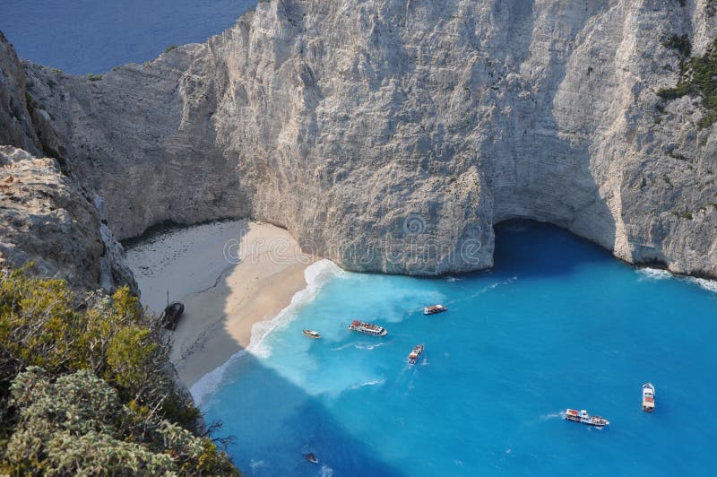 A Panorama Over Shipwreck Bay, Zante Stock Photo - Image of ionian ...