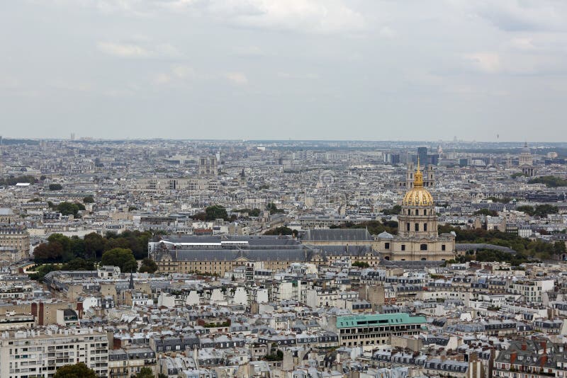 Panorama of Paris and the Building Called LES INVALIDES Stock Image ...