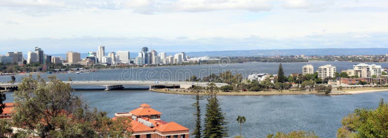 Panorama of Perth City from King S Park Stock Photo - Image of spring ...