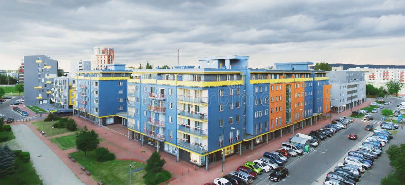 Panorama Petrzalka stock image. Image of panorama, blocks - 48662339