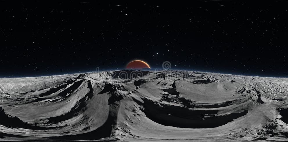 Panorama of Phobos with the Red Planet Mars in the Background ...