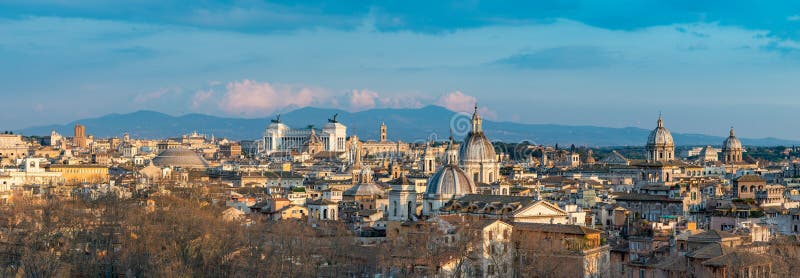 Rome Landmarks at Sunset stock photo. Image of pantheon - 244664964
