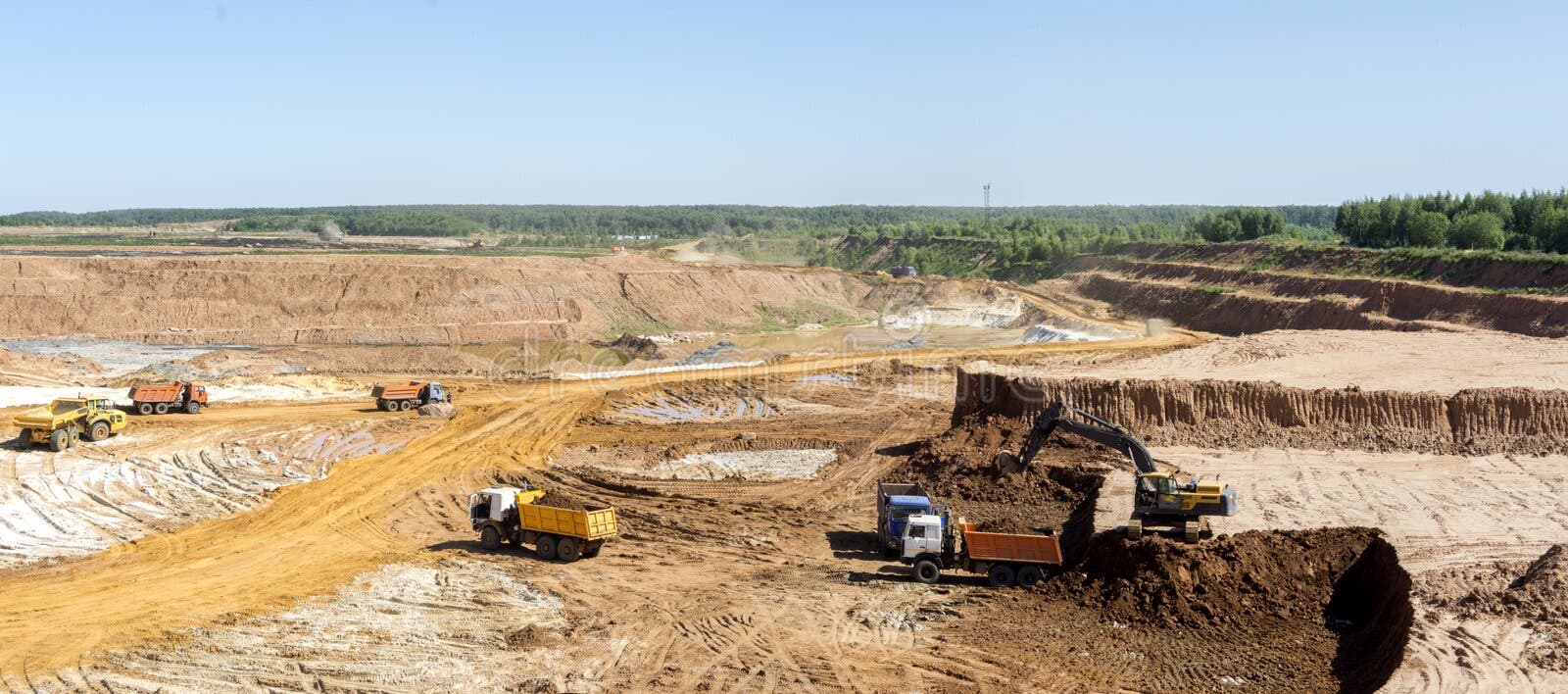 Backhoe Loading a Dump Truck. Stock Photo - Image of ecology, coal ...