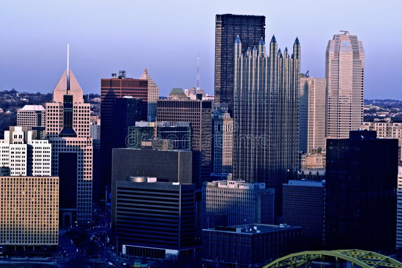 Panorama of Pittsburgh, Pennsylvania Stock Photo - Image of evening ...