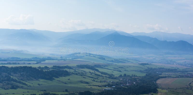 Panorama of the Plains and Mountain Ranges. Stock Image - Image of ...