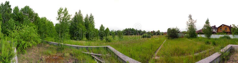 Panorama of a Plot of Land for Building a House Stock Image - Image of ...
