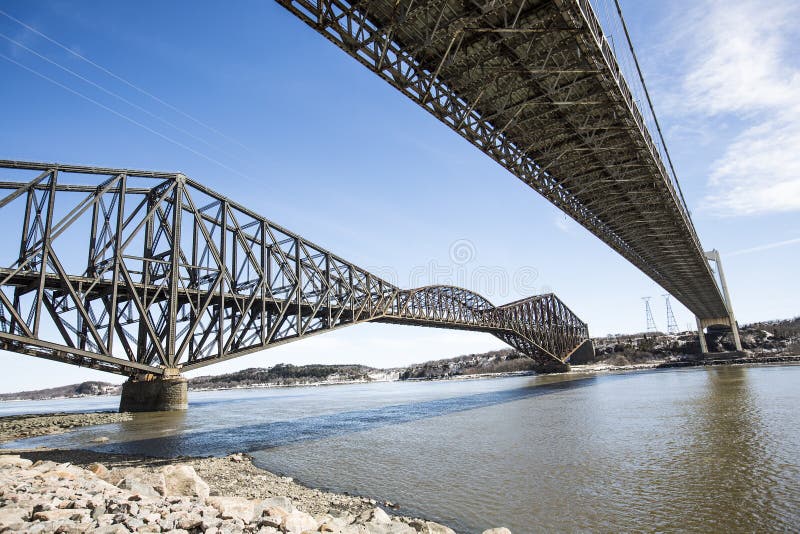 Quebec Bridge - Longest Cantilever Bridge in the World. Stock Image ...