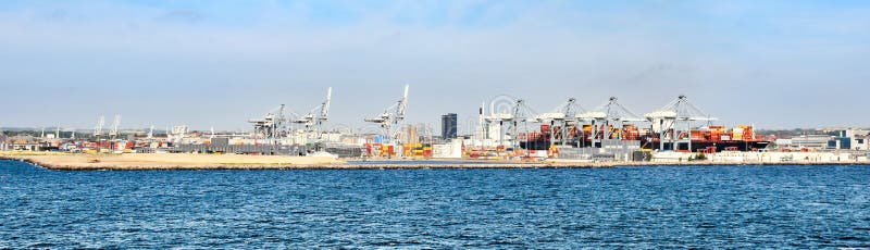 Panorama of the Port of Aarhus in Denmark Stock Image - Image of europe ...
