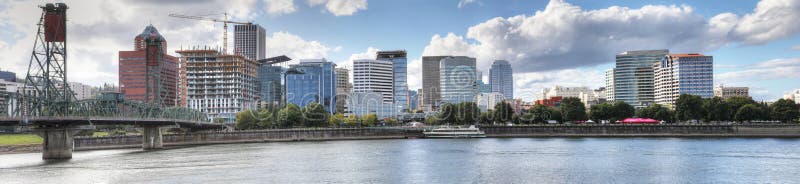 Panorama of Portland, Oregon by the Willamette River Editorial Photo ...