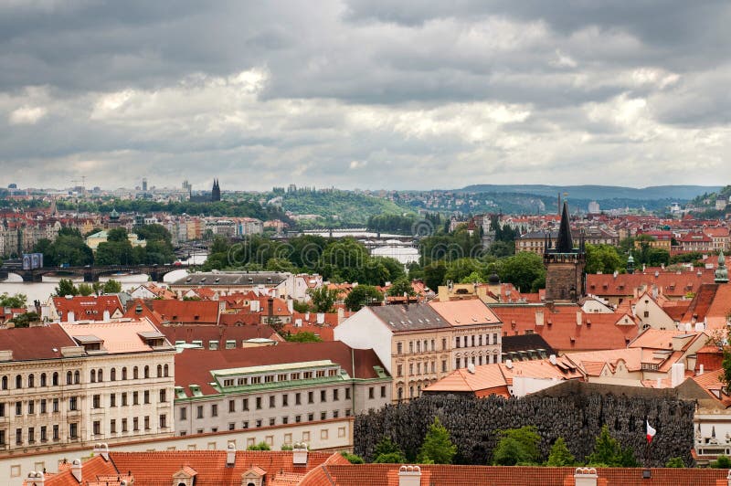 Panorama of Prague stock image. Image of place, heritage - 14405173