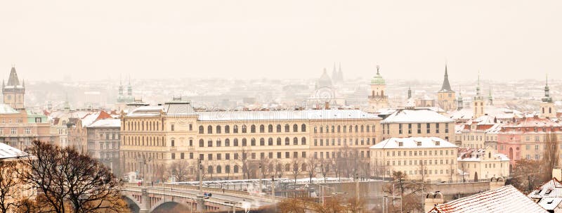 Panorama of Prague stock image. Image of karlov, bohemia - 29556773