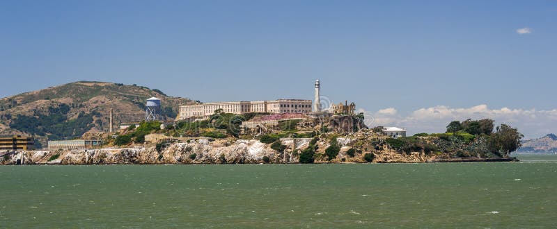 Panorama of Prison Alcatraz Island Stock Image - Image of island, ocean ...