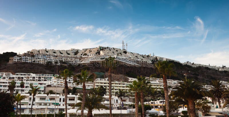 Panorama of Puerto Rico, Gran Canaria Stock Photo - Image of islands ...