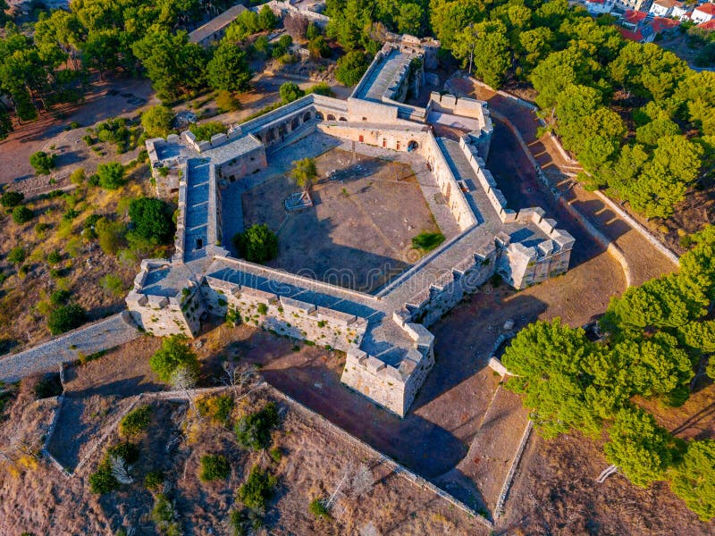 Panorama of Pylos Castle in Greece Stock Image - Image of niokastro ...