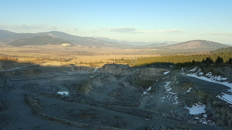 Panorama of the Quarry Mining with Beautiful Sunlight and Cloudy Sky ...