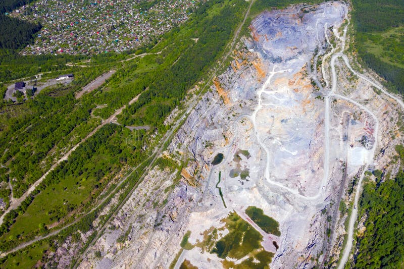 Panorama of Quarry for Mining. View from Above Stock Image - Image of ...