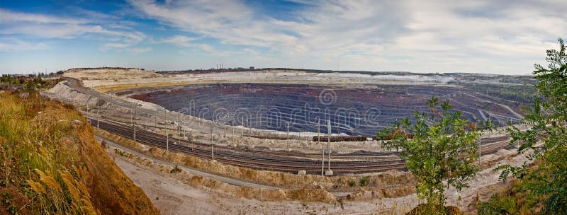 Panorama of the Quarry for Ore Extraction. Stock Photo - Image of ...