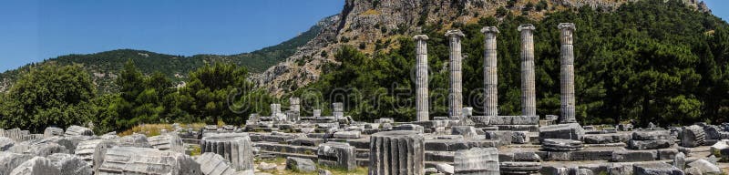 Remaining Columns of the Temple of Athena Lindia Stock Image - Image of ...