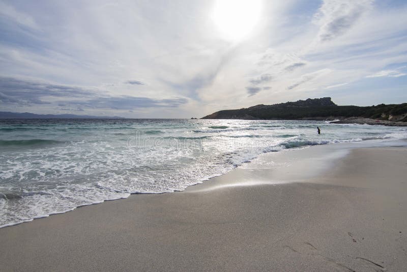 Panorama of the Rena Di Ponente Beach in Sardinia Stock Image - Image ...