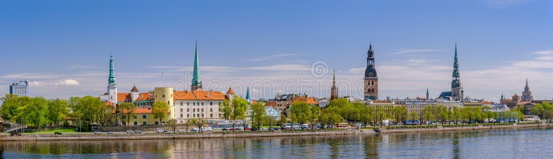 Panorama of Riga, Latvia editorial stock image. Image of skyline - 58643254