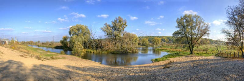 Panorama - River City @ Night Stock Photo - Image of architecture ...