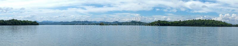 Panorama of River and Forest Stock Photo - Image of panoramic, scenery ...