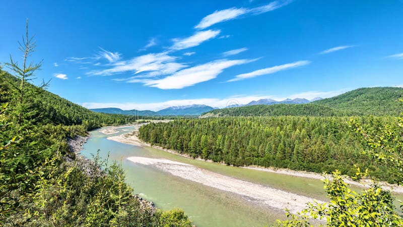 Panorama River Irkut in the Tunka Valley Stock Photo - Image of valley ...