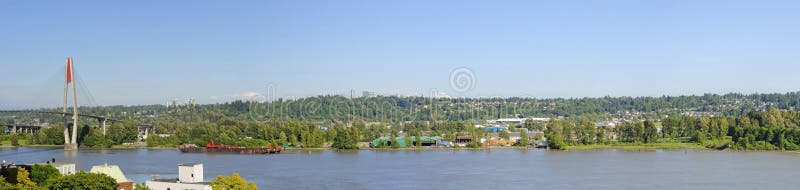 Panorama of a River and Riverside Stock Photo - Image of sunlight, city ...