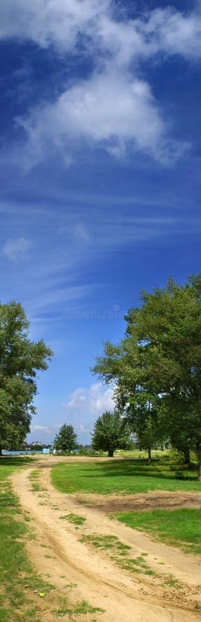 Panorama with road stock photo. Image of summer, landscape - 3609560