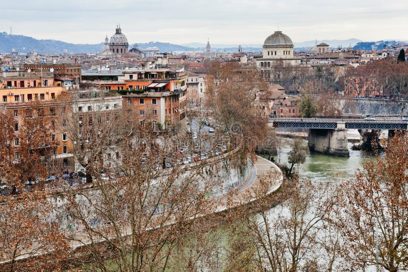 Panorama of Rome from Aventine Hill Stock Photo - Image of lungoteveri ...