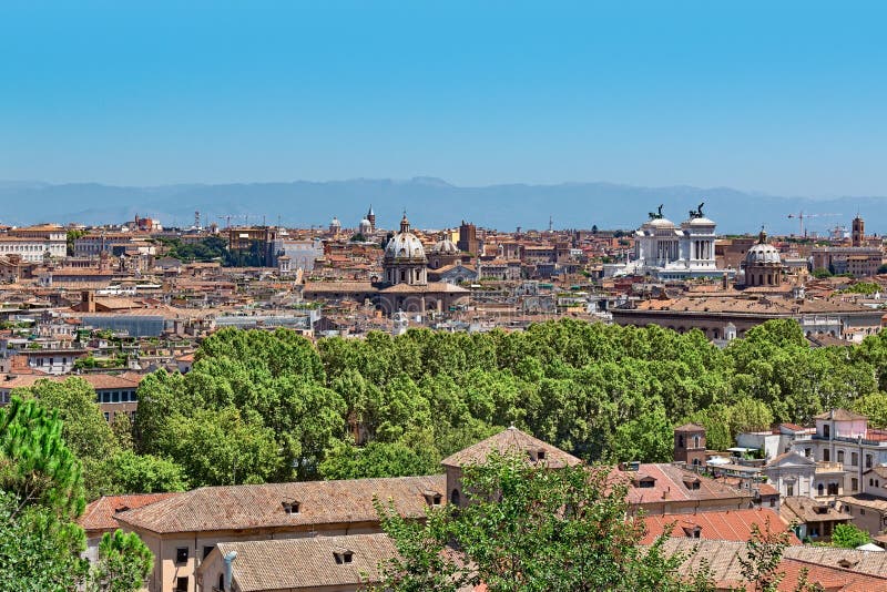 Panorama of rome stock photo. Image of roof, nature, dome - 60476936
