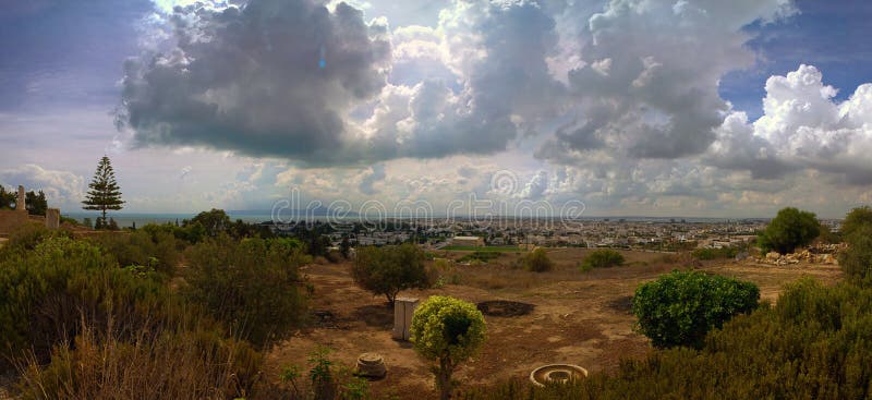 Panorama of Ruins of Ancient City of Carthage Stock Photo - Image of ...