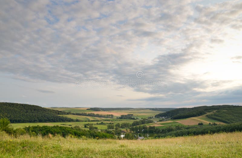 Panorama of Welsh Countryside Stock Image - Image of panorama, grass ...