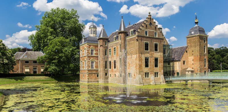Panorama of the Ruurlo Castle Surrounded by Water Stock Photo - Image ...