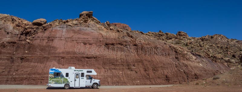 Panorama of an RV in Capitol Reef National Park Editorial Photo - Image ...
