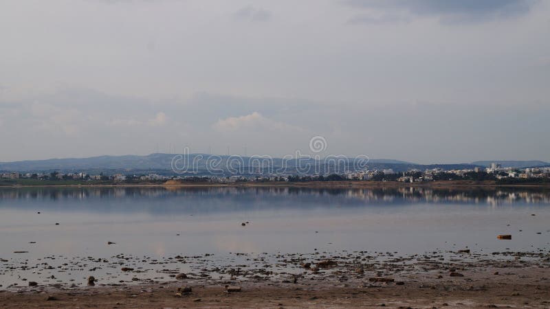 Panorama of the Salt Lake in Larnaca, Cyprus Stock Photo - Image of ...