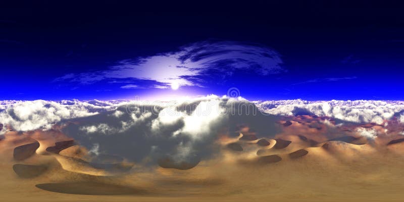 Panorama of sandy desert. stock illustration. Illustration of ...