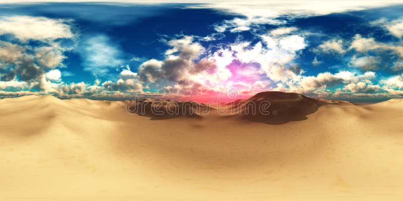 Panorama of Sandy Desert. Environment Map. HDRI Stock Illustration ...