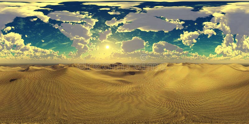 Panorama of Sandy Desert. Environment Map. HDRI Stock Illustration ...
