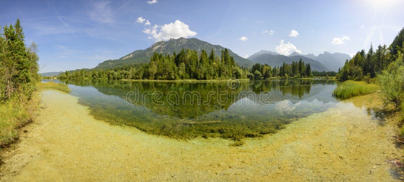Panorama Scene in Bavaria with River Stock Photo - Image of flow, lake ...