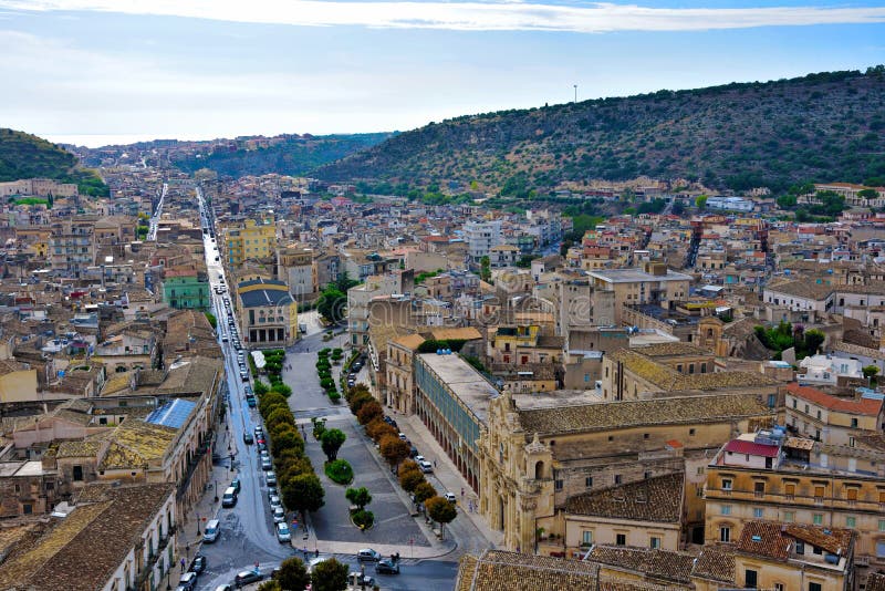 Scicli Sicily Italy stock image. Image of panoramic - 132947039