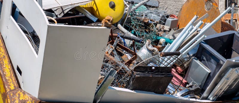 Panorama Scrap Iron Scrap Metal Scrap Collection Stock Image - Image of ...