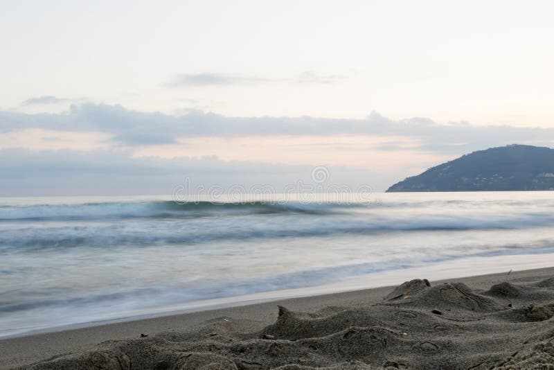 Panorama on the Sea from the Beach in Spring Time Stock Image - Image ...