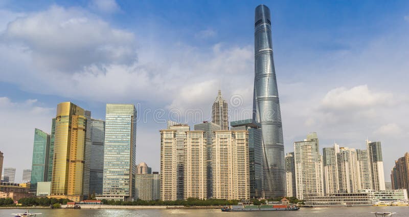 Panorama of the Shanghai Tower in the Pudong Financial District in ...