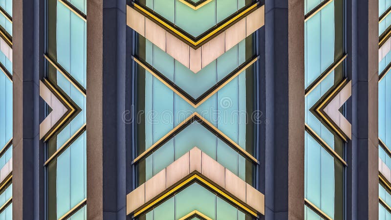 Panorama the Shiny Windows of Office Building Downtown Stock ...