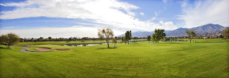 Panorama View of Golf Course Stock Photo - Image of game, grass: 191856052