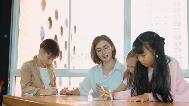 Happy Student and Smart Teacher Drawing and Coloring by Using Marker ...