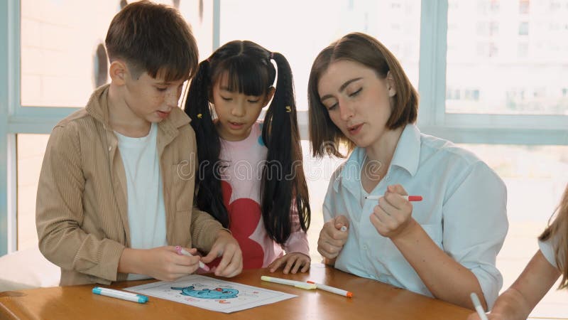 Happy Student and Smart Teacher Drawing and Coloring by Using Marker ...