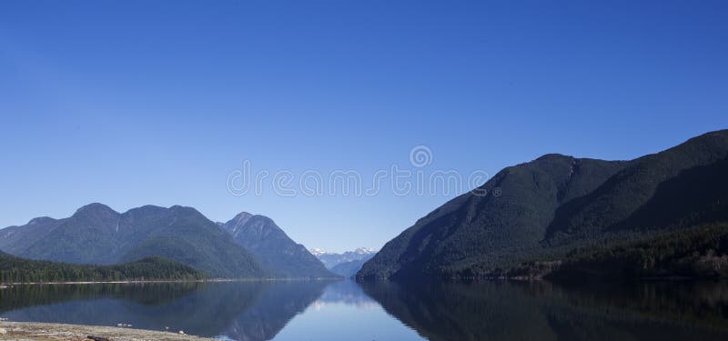 Panorama Shot of Lake between Mountains Stock Image - Image of alberta ...