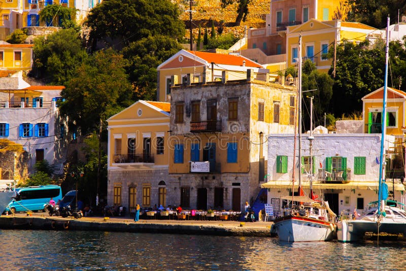 Panorama Simi Town editorial photography. Image of island - 79220257